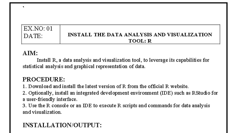Lab Manual: Data Analysis & Visualization with R (DEV 1) - Studocu