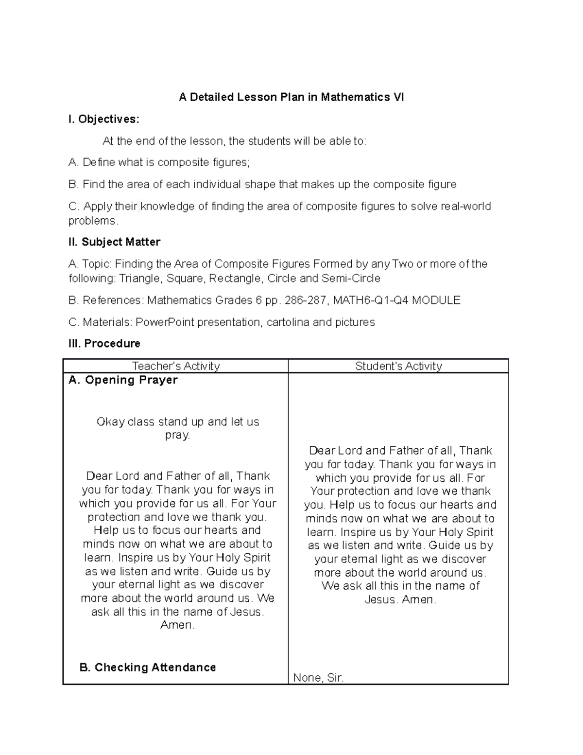 A Detailed Lesson Plan in Mathematics VI composite figure - A Detailed ...