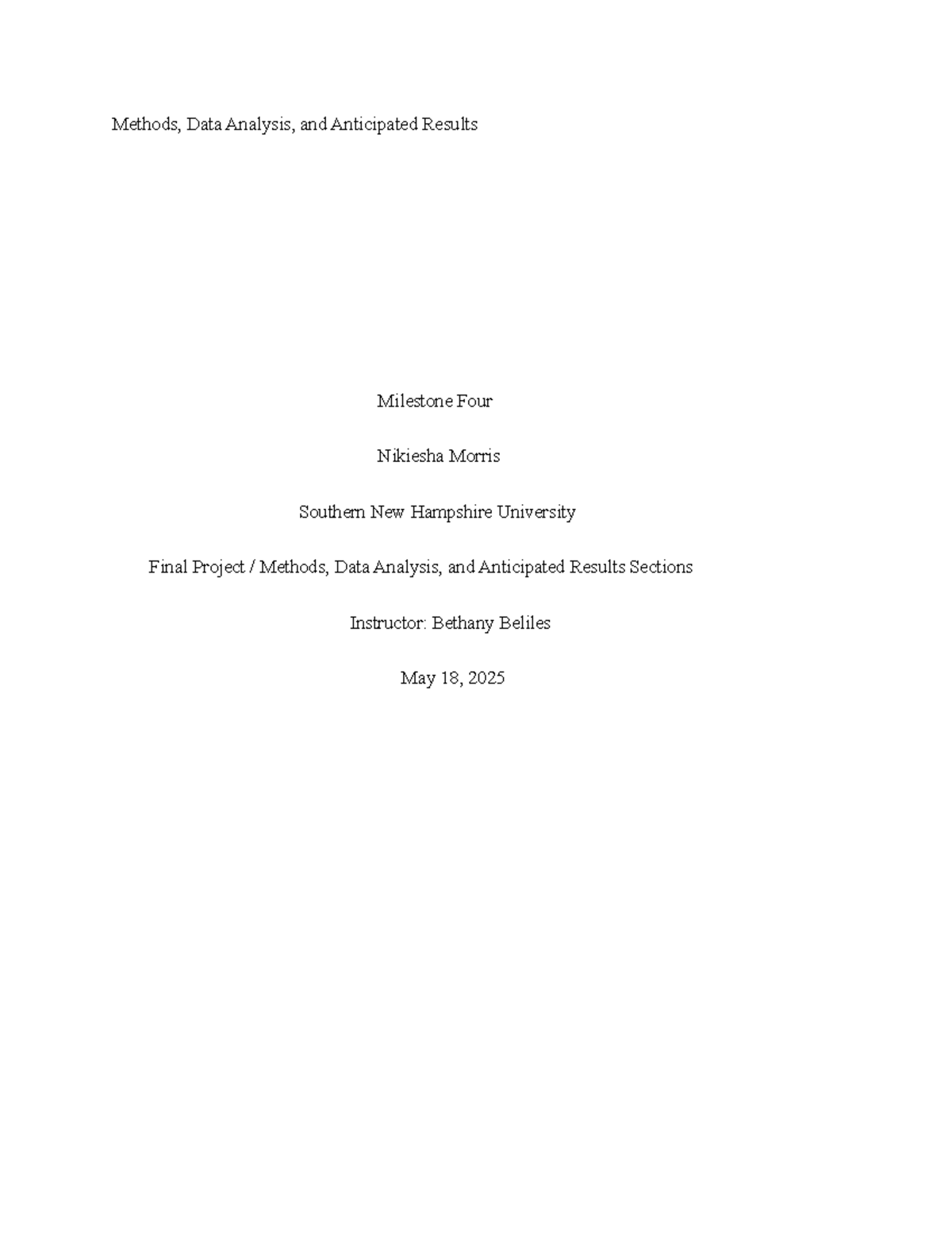 PSY 510 & PSY 520 Final Project: Methods & Data Analysis Insights - Studocu