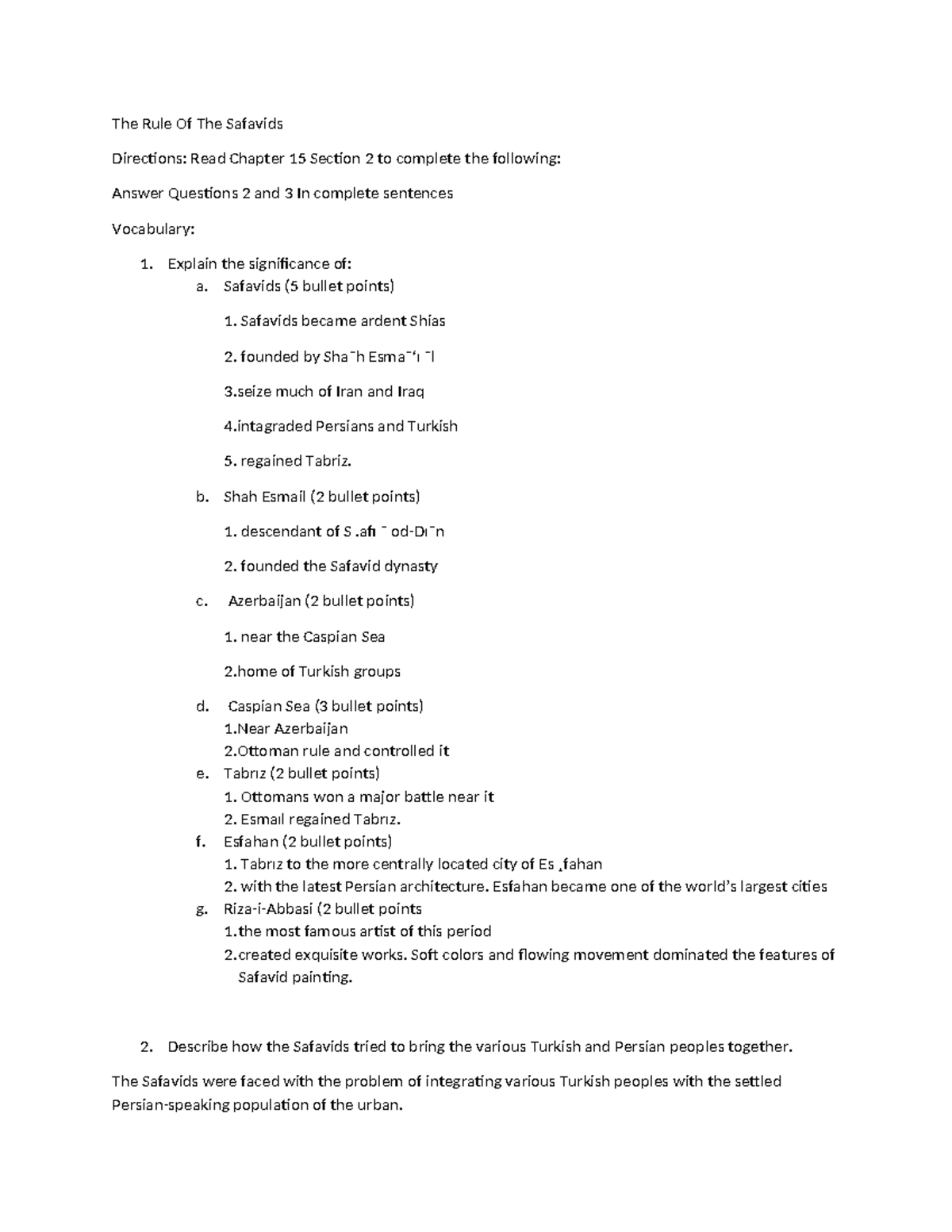 Silly Safavids 22 - fuyl - The Rule Of The Safavids Directions: Read ...