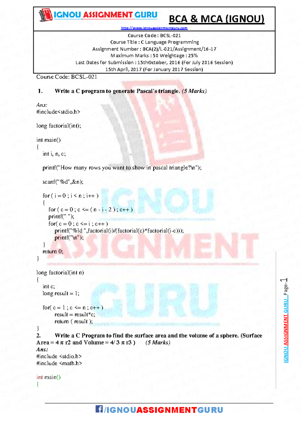 BCSL-021-Ignou Assignment Guru - ignouassignmentguru IGNOU ASSIGNMENT ...