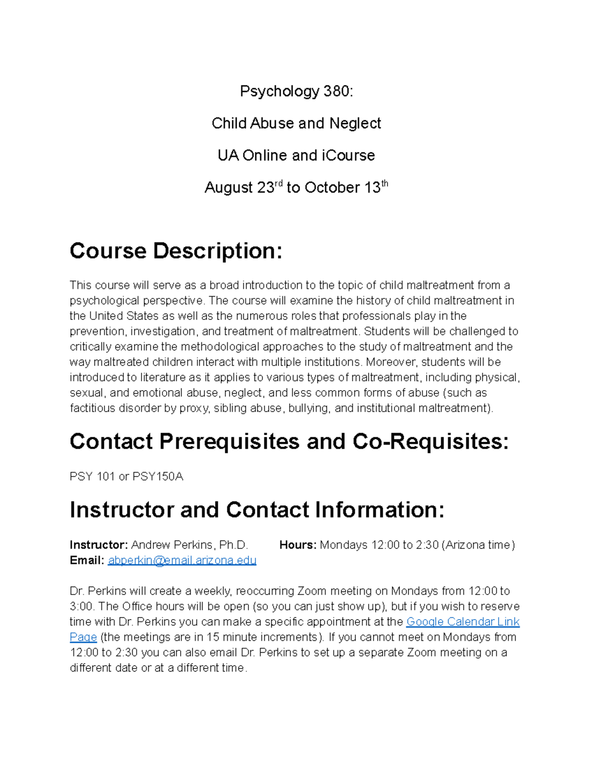 FA21 PSY380 Child Abuse and Neglect Online Course Syllabus 2023 - Studocu