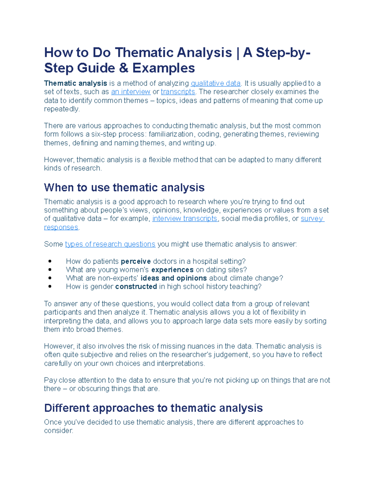Qualitative data analysis - How to Do Thematic Analysis | A Step-by ...