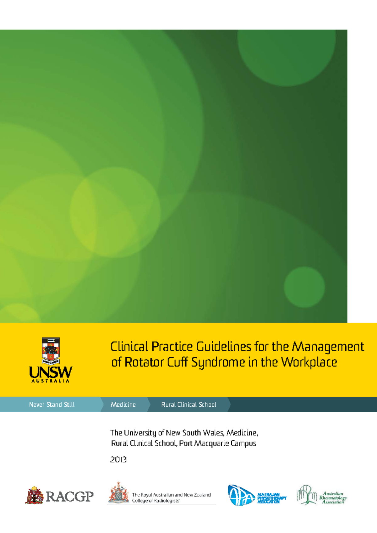 Rotator Cuff Syndrome Guidelines - Clinical Practice Guidelines for the ...