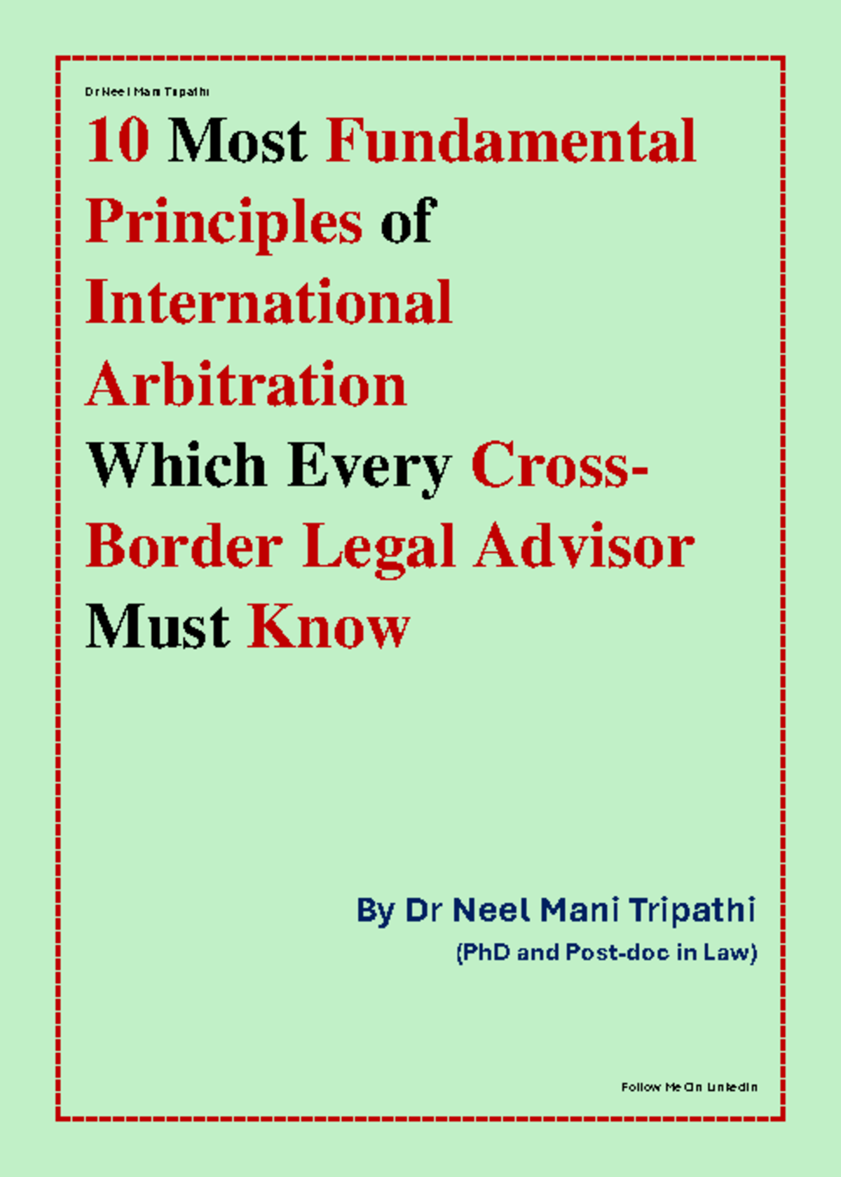 10 Key Principles of International Arbitration for Legal Advisors - Studocu