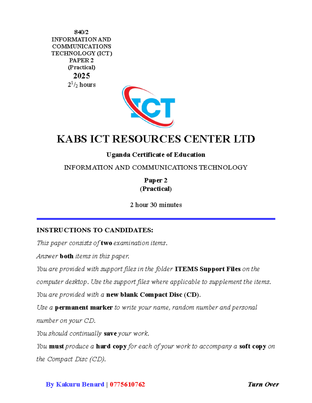 ICT Paper 2 (Practical) 2025: Exam Tasks & Scenarios - Studocu