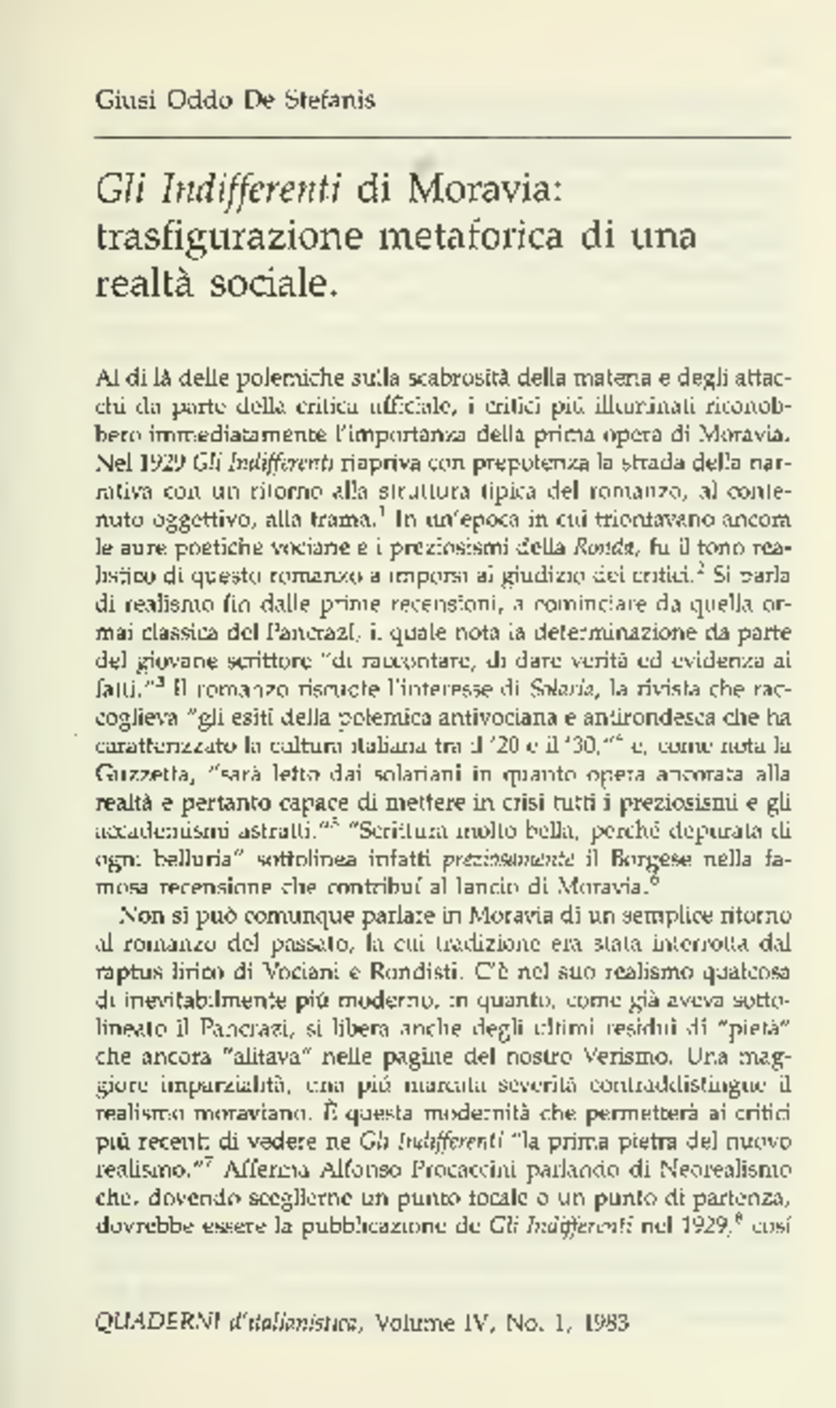 Moravia's "Gli Indifferenti": Metaphorical Transformation of Social ...