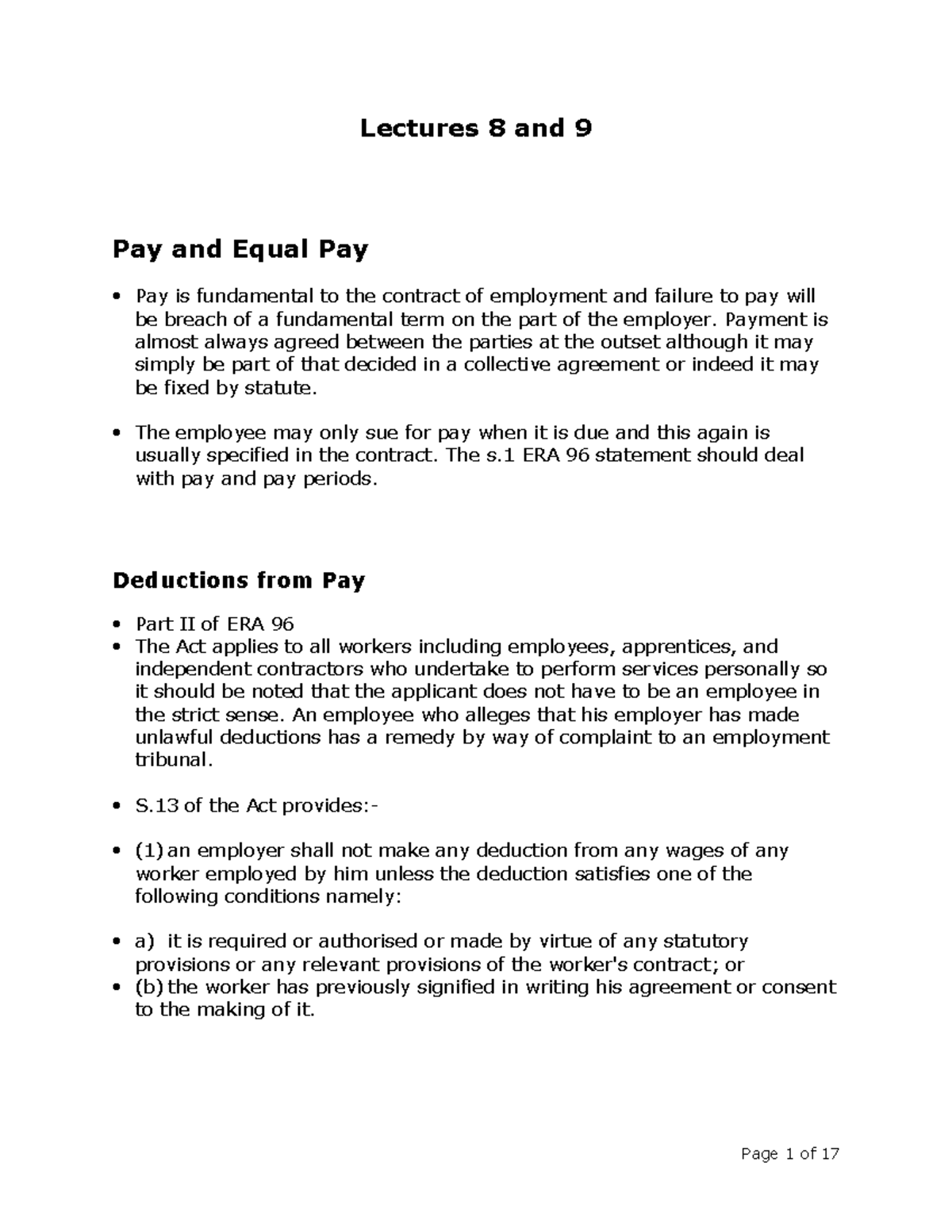 L8 & 9 Pay and Equal Pay: Understanding Employment Rights and ...