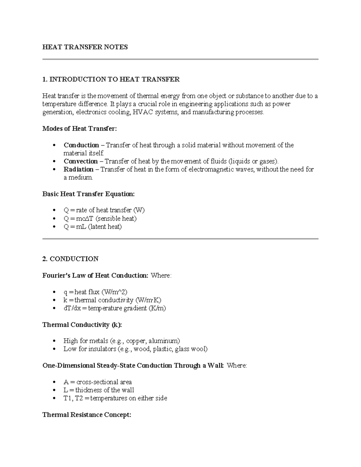HEAT TRANSFER NOTES: INTRODUCTION & MODES OF HEAT TRANSFER - Studocu