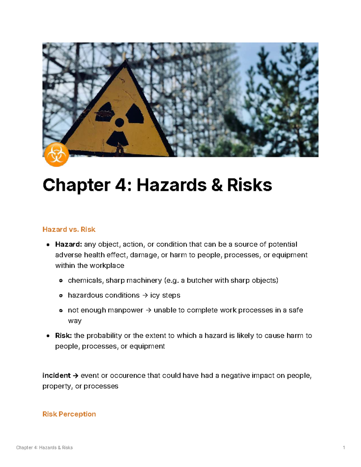 Mo3344 Chapter 4: Understanding Hazards and Risks in the Workplace ...