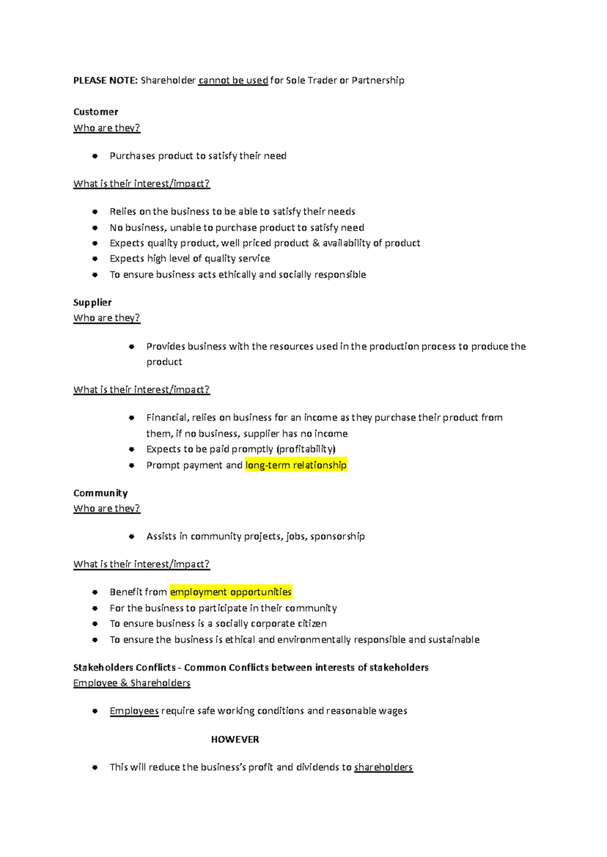 Business Management VCE Unit 3: Stakeholders & Management Styles ...