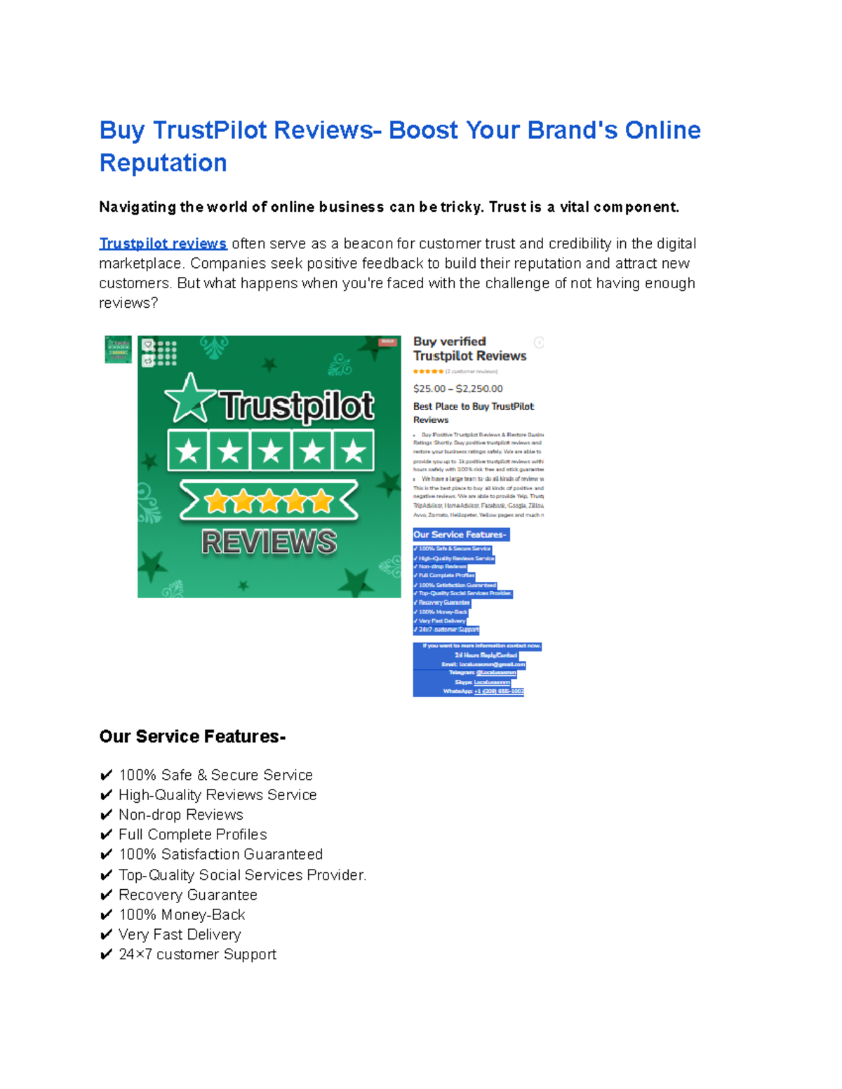 Buy Trust Pilot Reviews- Boost Your Brand's Online Reputation - Buy ...