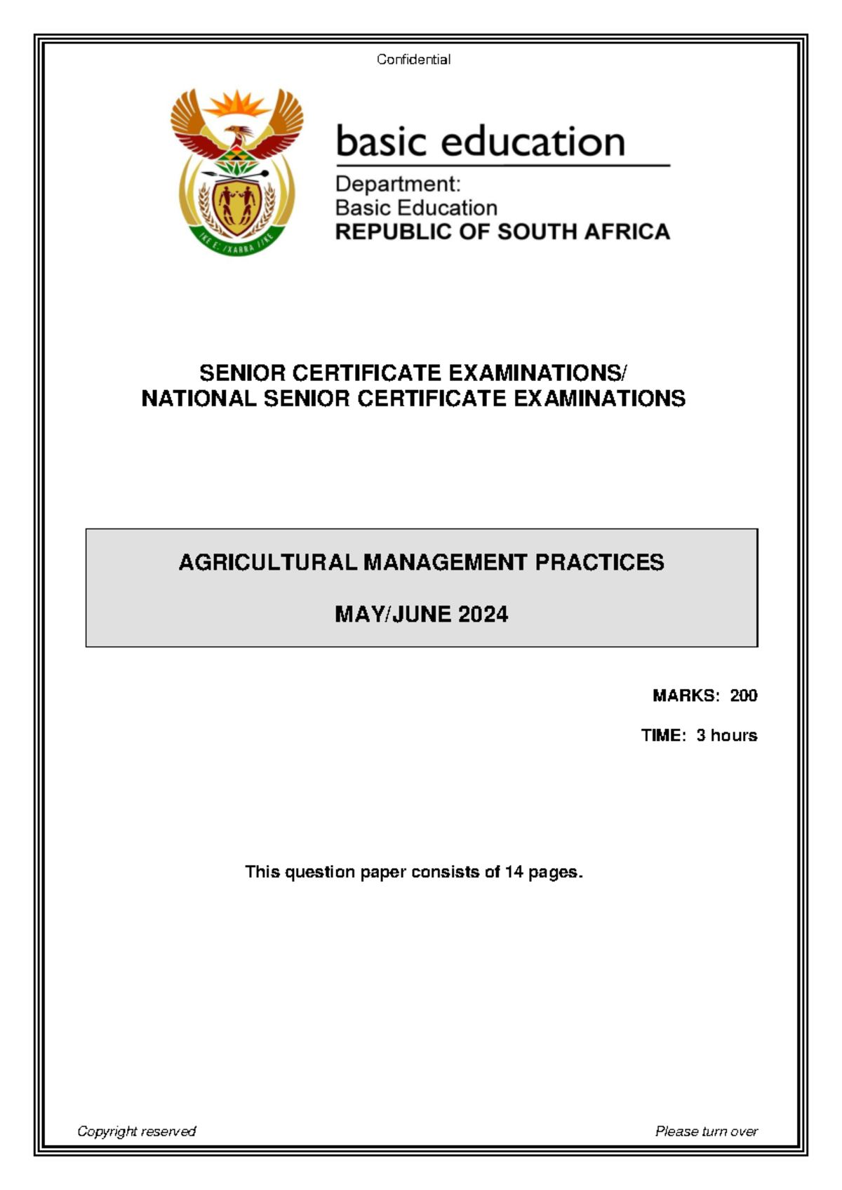 Agricultural Management Practices Exam Paper 2024: May-June Edition ...