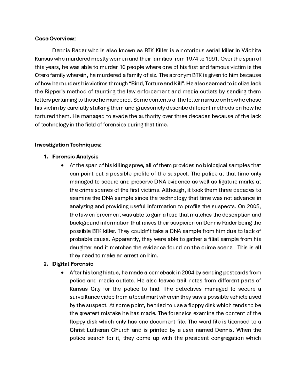 BTK Killer Case Study: Forensic Techniques & Investigation Insights ...