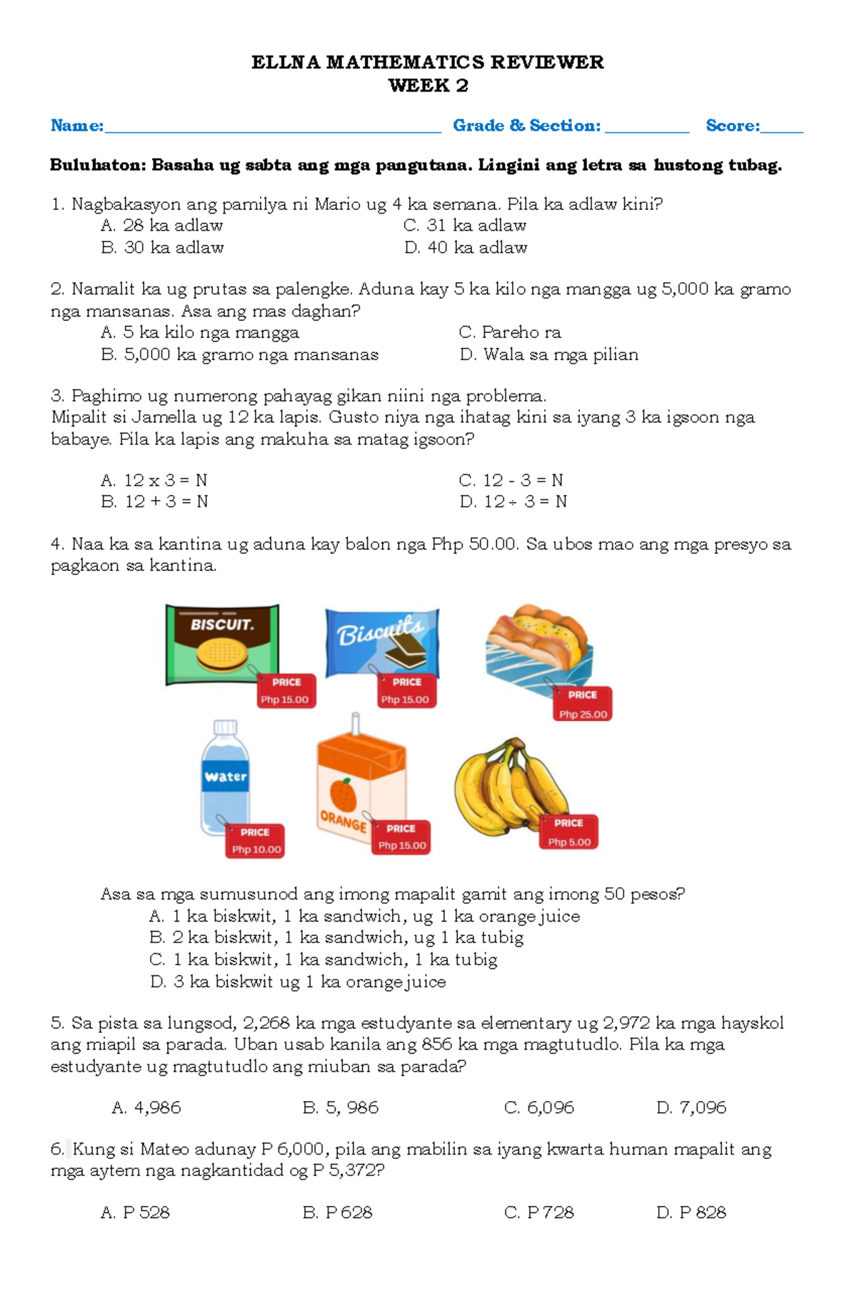 Ellna-3 MATH WEEK2-7 - Lesson plan cot - ELLNA MATHEMATICS REVIEWER ...