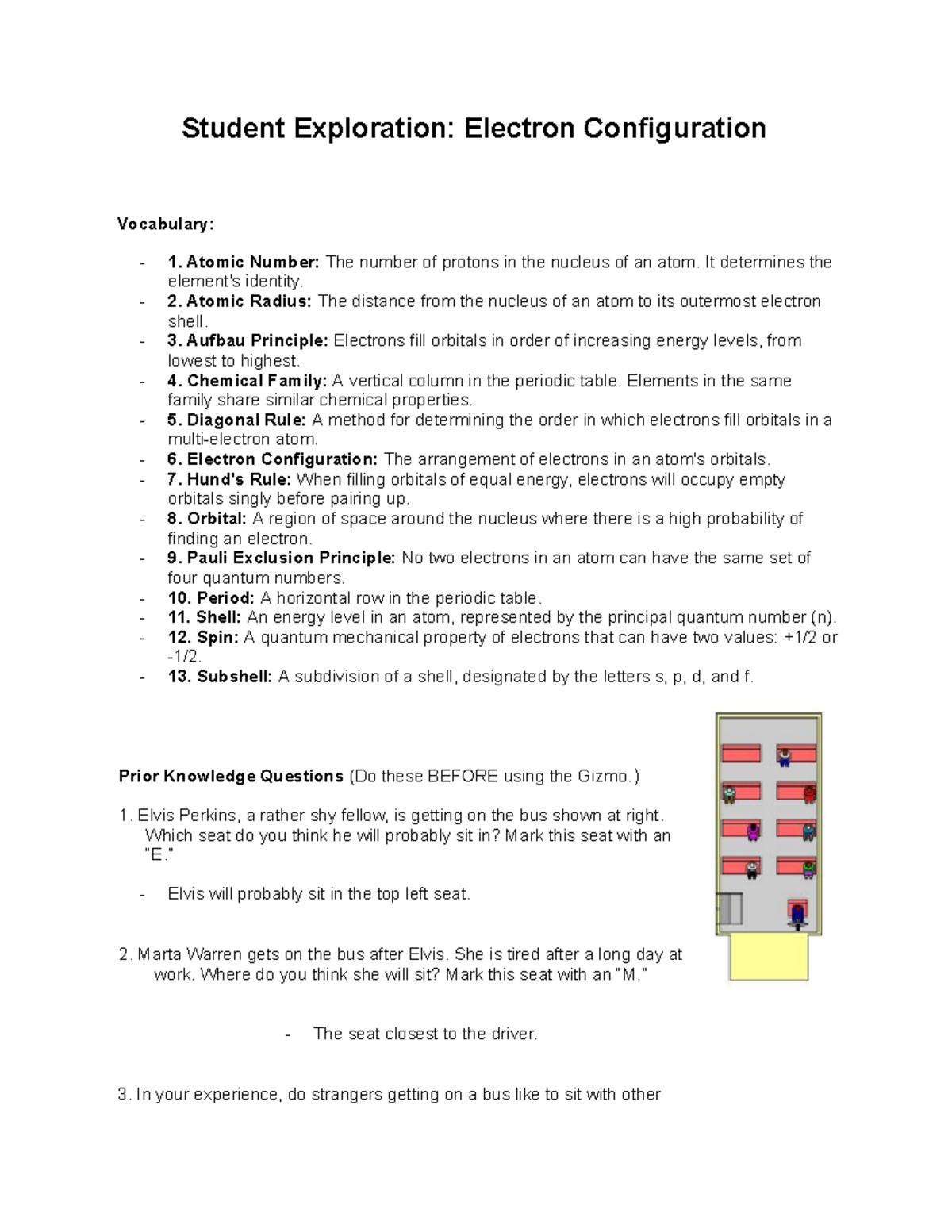 Summative Activity 1 Electron Configuration - Student Exploration ...