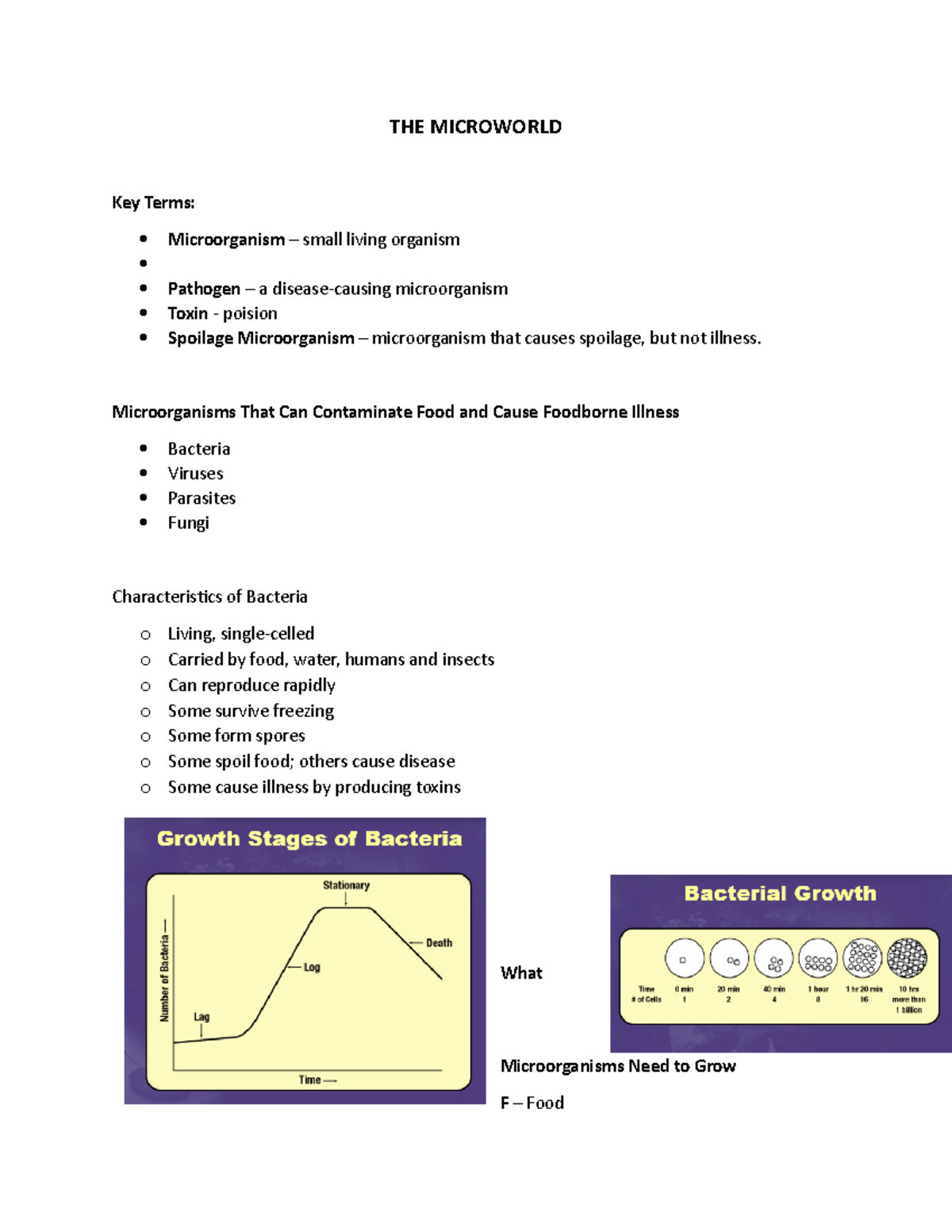 The Micro World (Notes) - THE MICROWORLD Key Terms: Microorganism ...