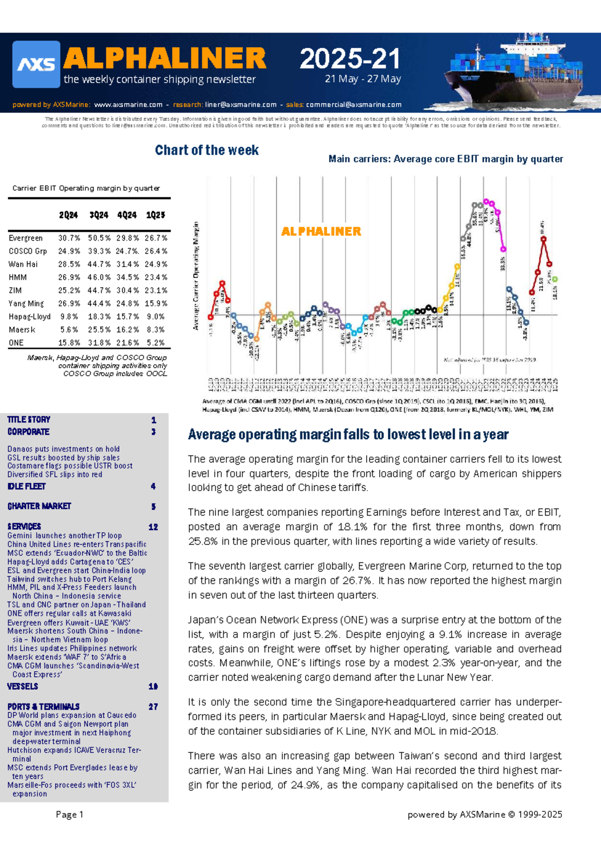 Alphaliner Newsletter: Container Shipping Insights (21-27 May 2025 ...