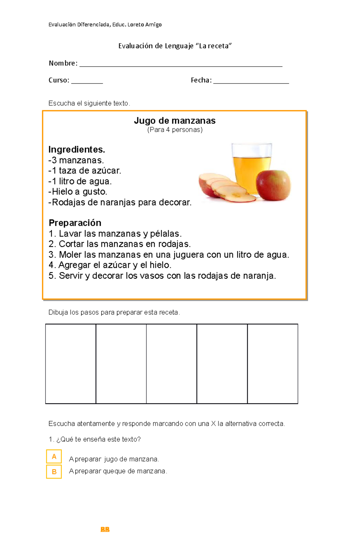 Guia una nueva receta - Guía de Trabajo comprensión lectora ...