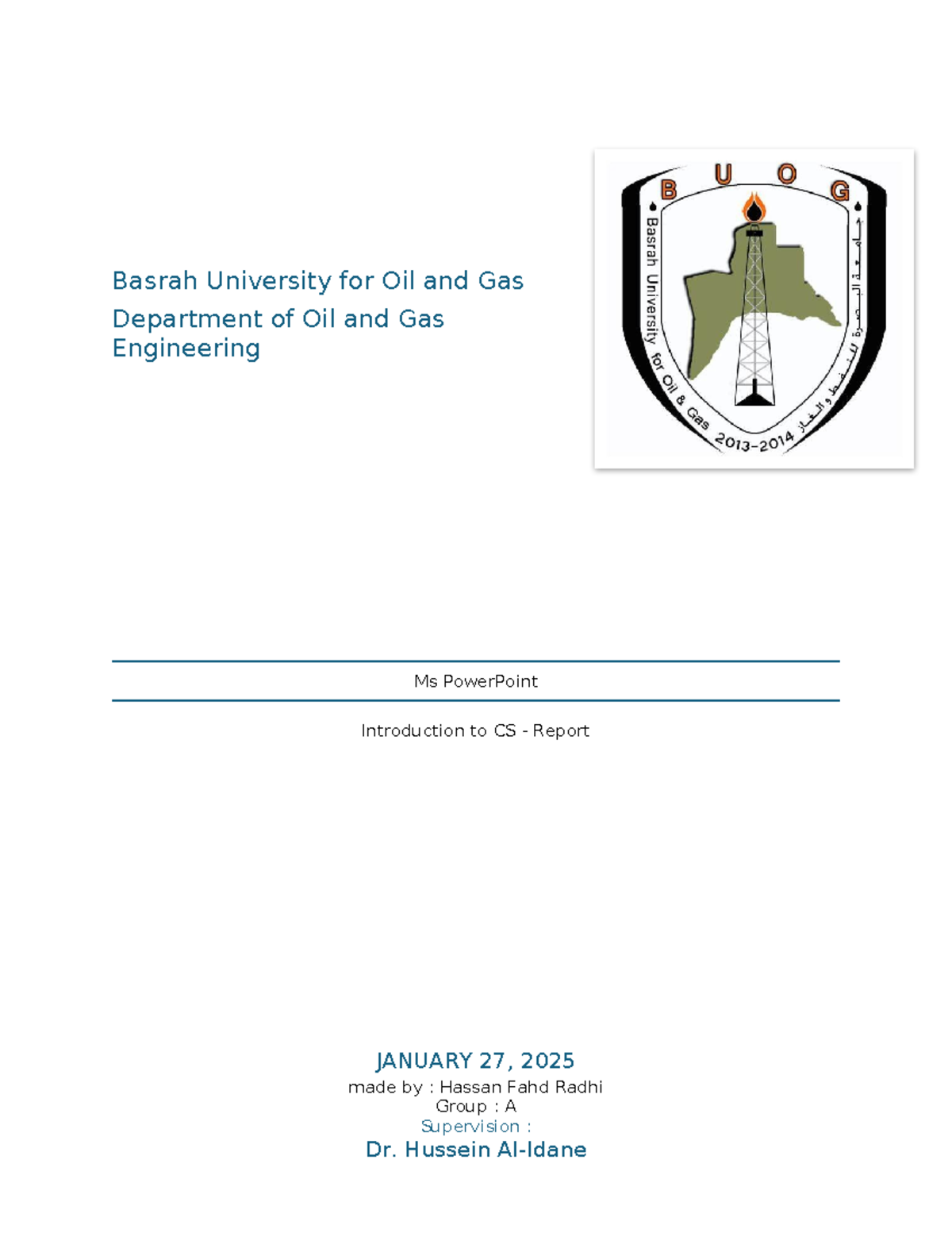 Basrah University OGE 2025: MS PowerPoint Overview Report - Studocu