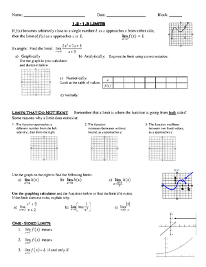 AP Calculus BC Unit 8 Practice - Name: - Studocu
