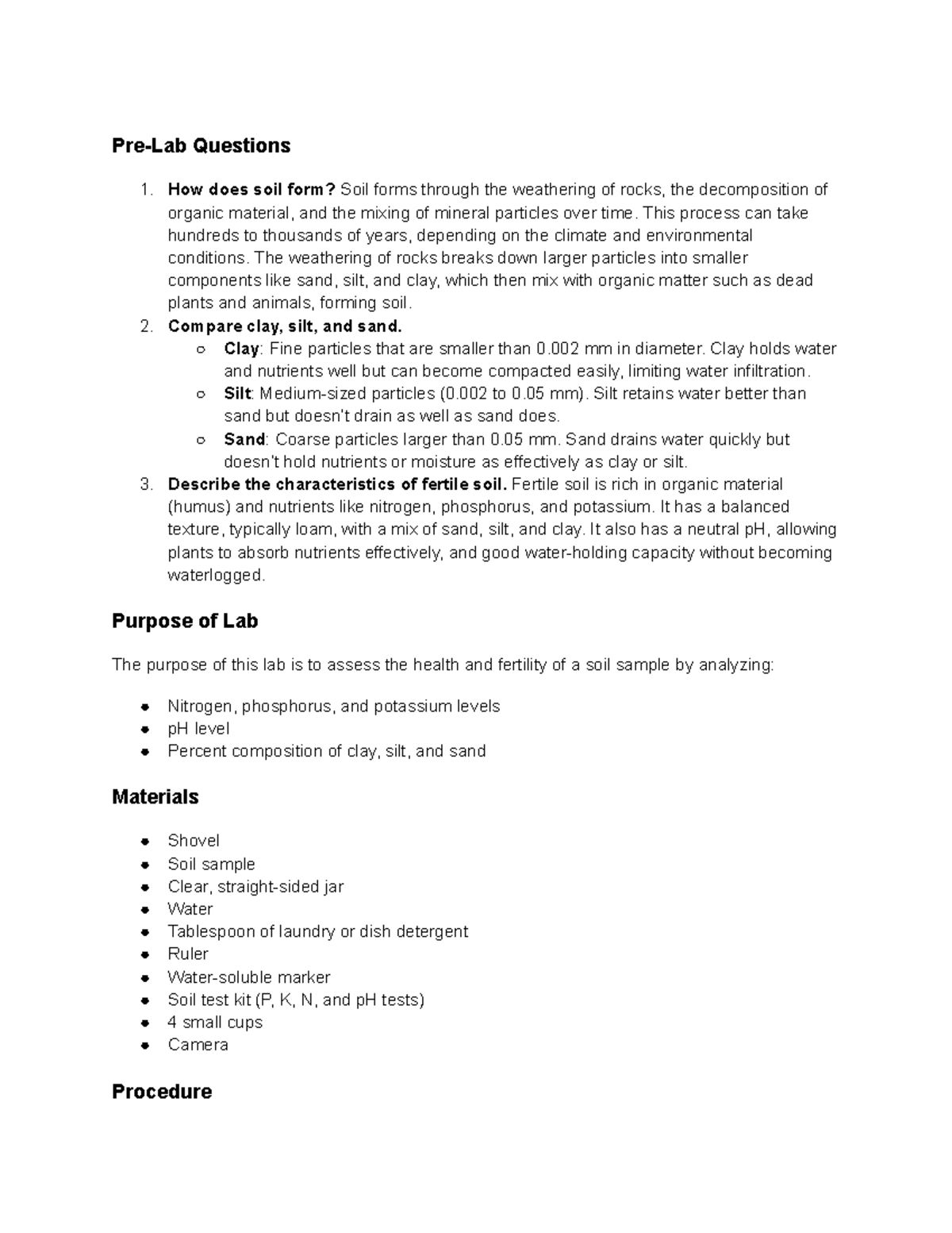 Lab APES - Soil Health and Fertility Analysis Guide - Studocu