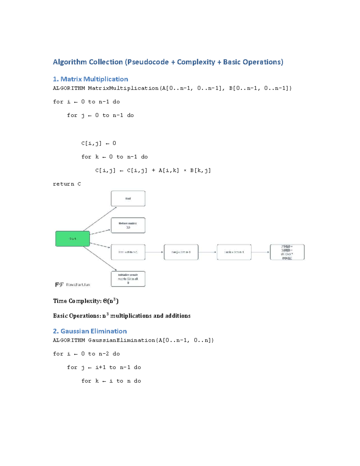Algorithm Collection: Pseudocode & Complexity Analysis (CS204) - Studocu