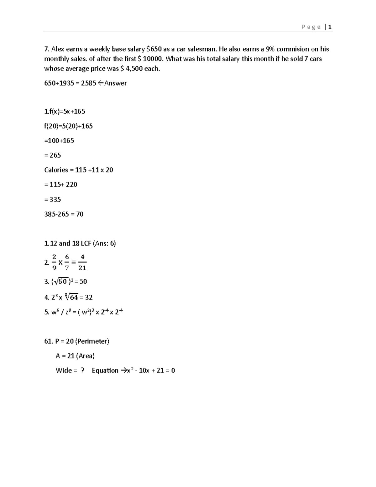 Math 2025: Weekly Salary & Graphing Equations Notes - Studocu