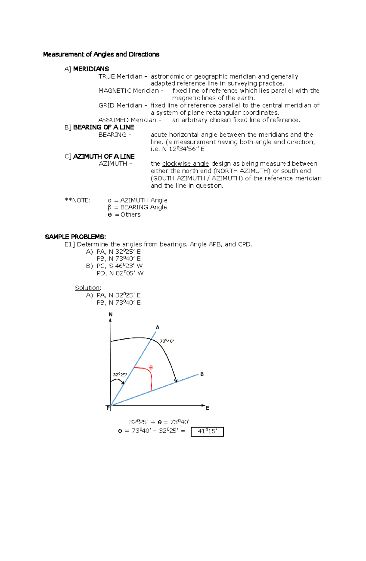 Measurement of Angles and Directions - GEFS 2 Study Guide - Studocu