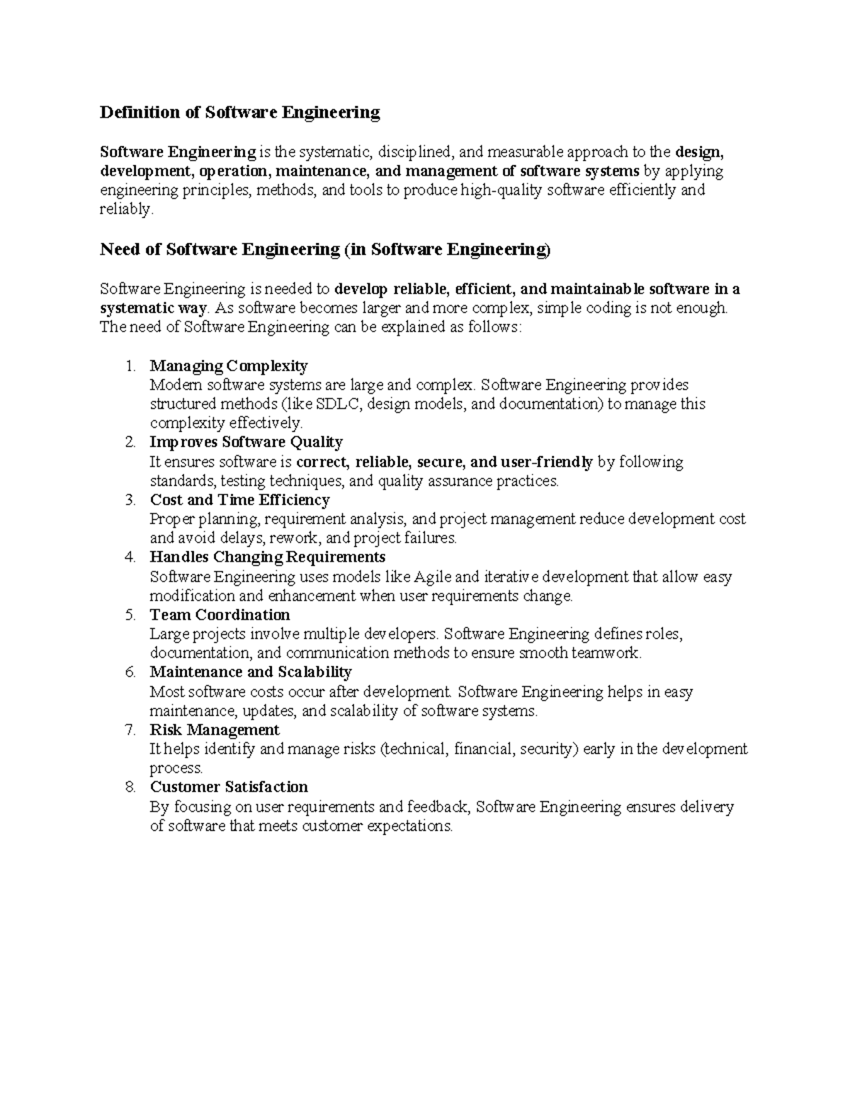 Software Engineering Overview: Definition & Importance - Studocu