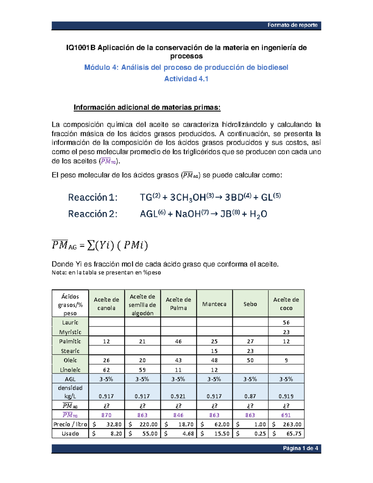 Complemento de información Actividad 4 - IQ1001B Aplicación de la ...