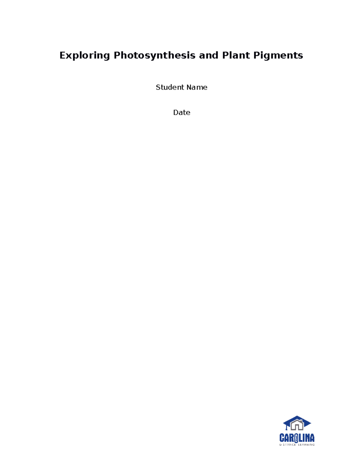 Bio 1 M3L2 Exploring Photosynthesis Pigments - Exploring Photosynthesis ...