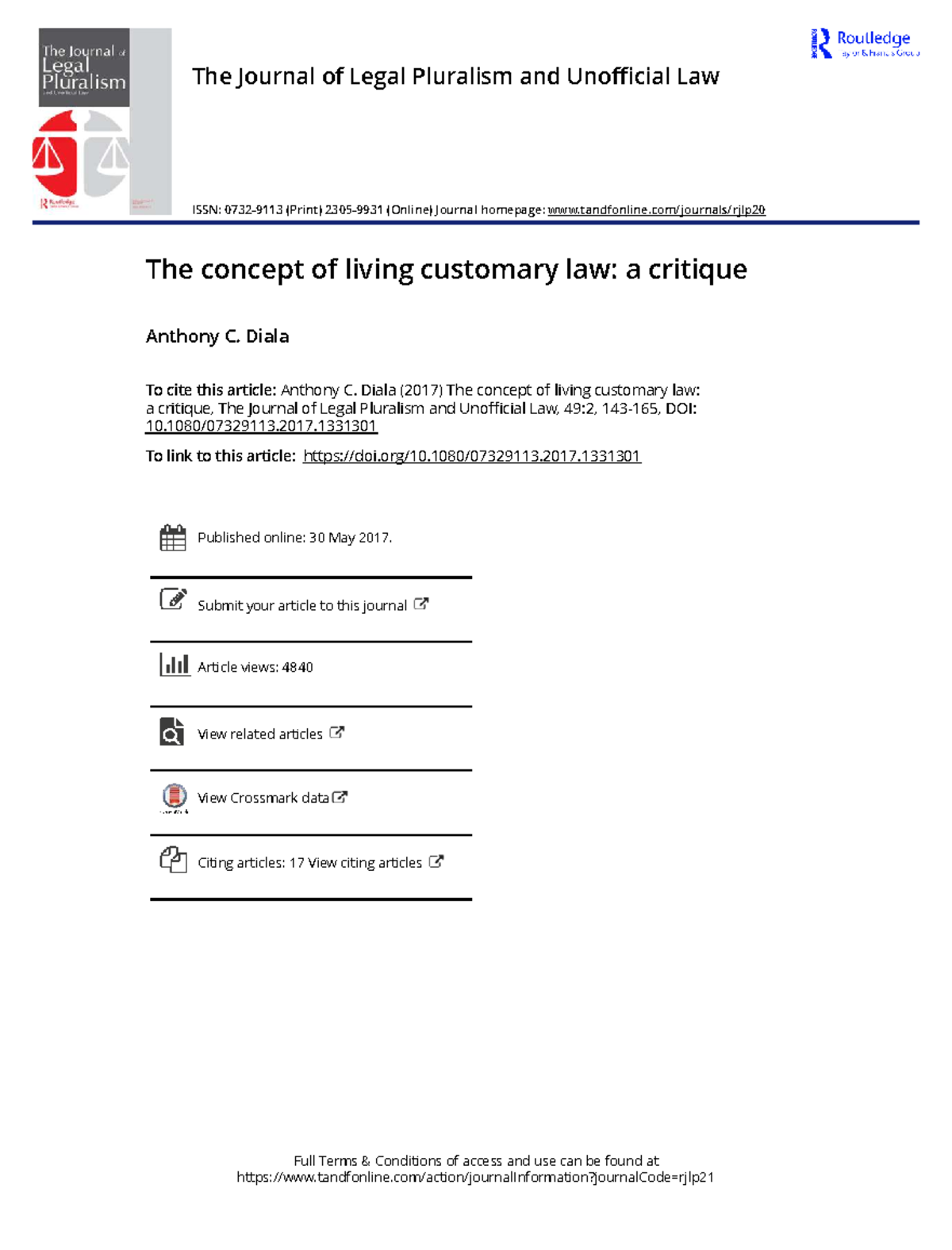 Living Customary Law: A Critical Analysis of Its Conceptualization ...