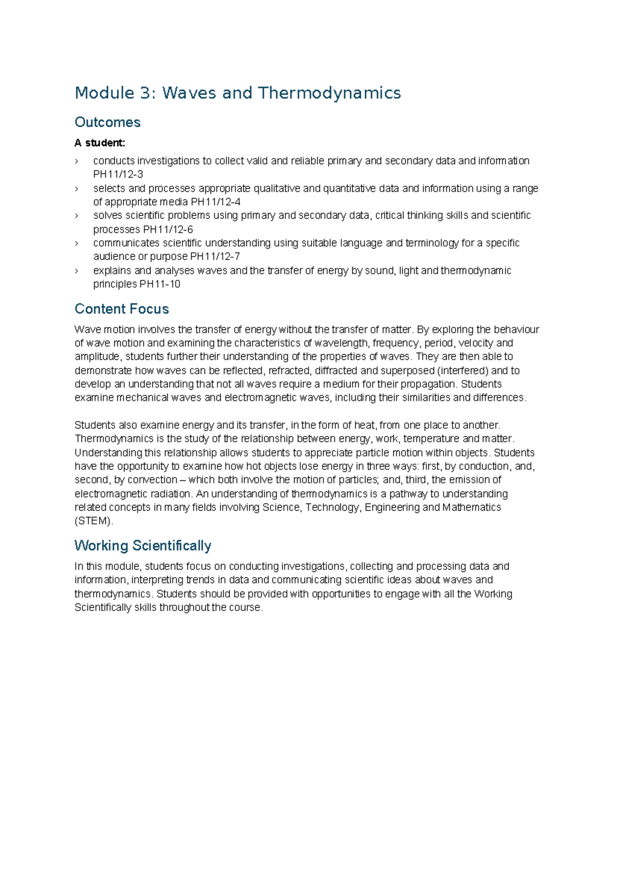Y11 Physics Module 3: Waves & Thermodynamics Key Outcomes - Studocu