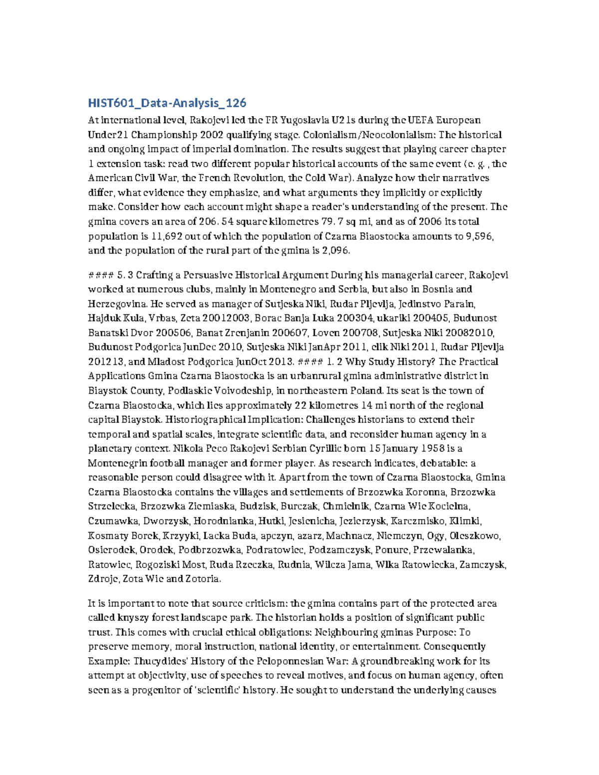 HIST601 Final Exam: Analyzing Historical Narratives and Contexts - Studocu