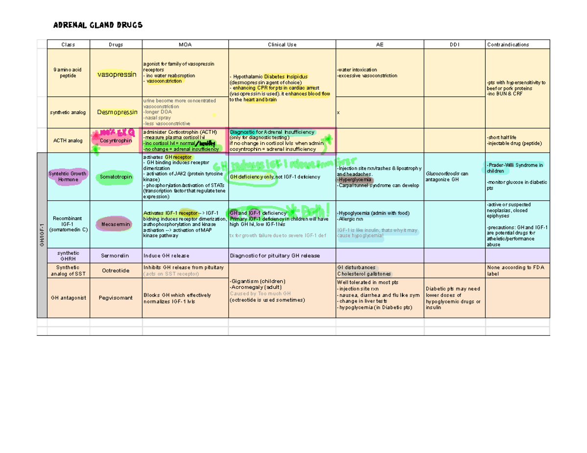 Pharmacology of Adrenal and Thyroid Gland Drugs (D2) - Studocu