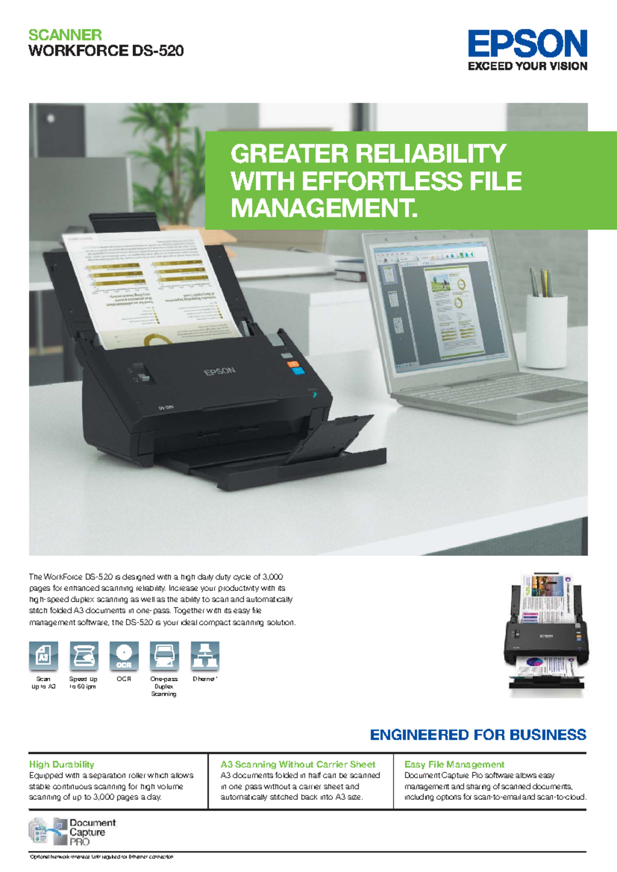 Epson WorkForce DS520: Reliable A3 Duplex Scanner Notes - Studocu