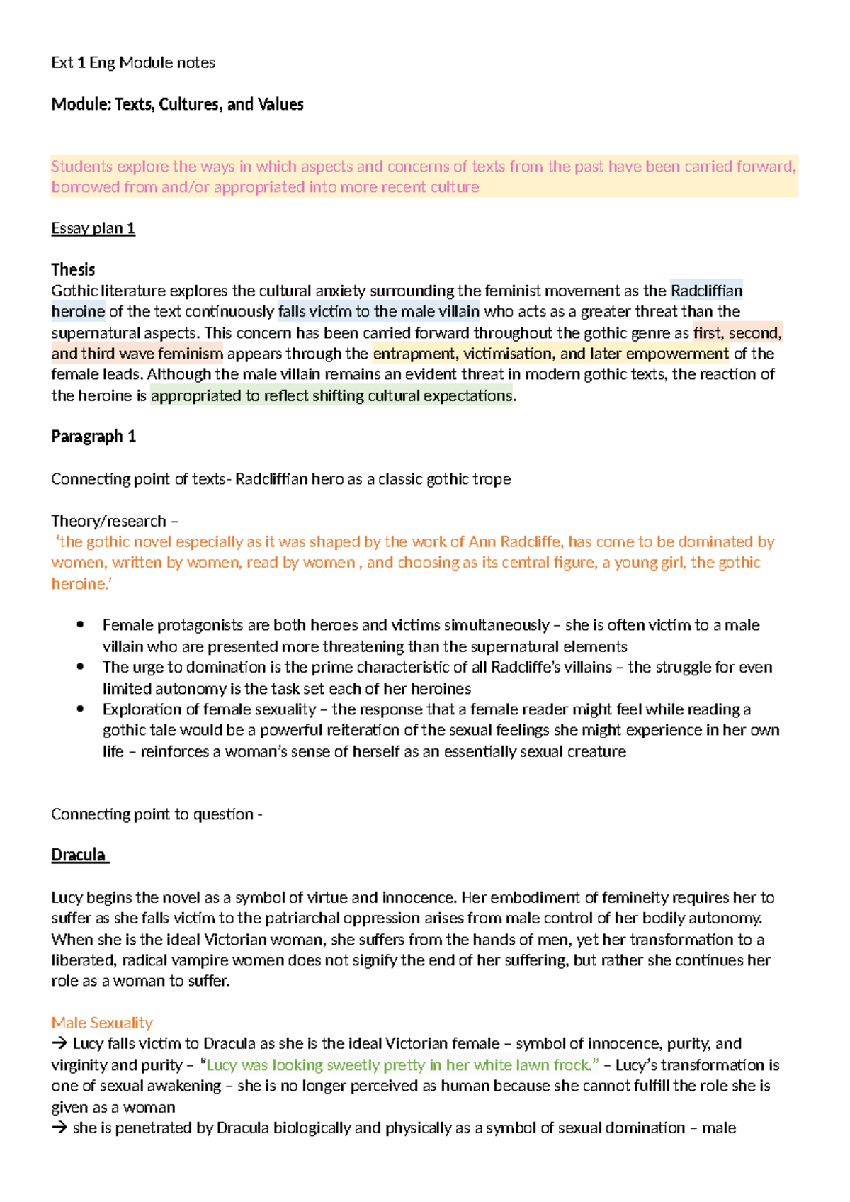 Eng 101: Gothic Literature & Feminism - Examining Cultural Values in ...