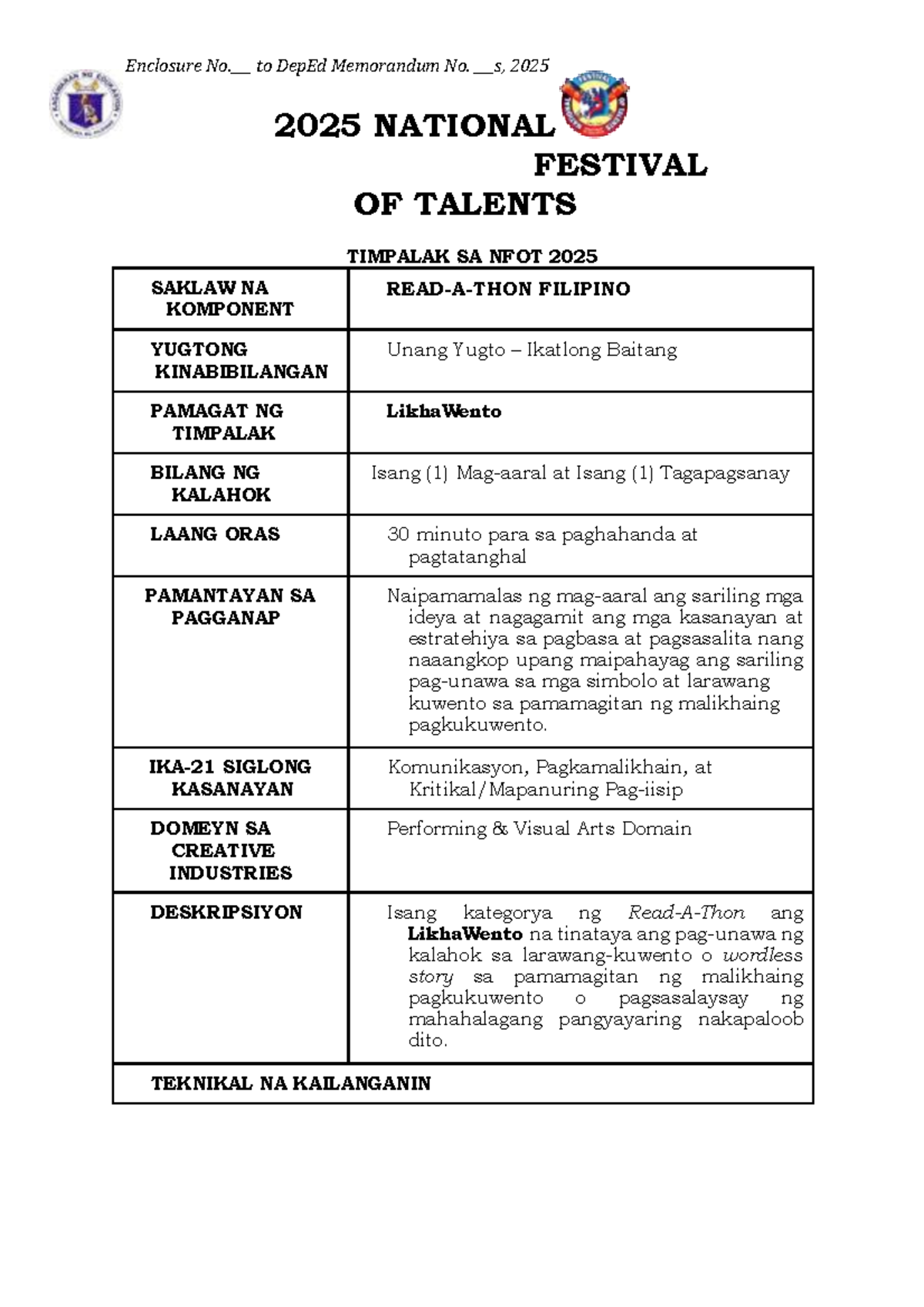 2025 NFOT Read-A-Thon Filipino: Tim Palak na LikhaWento & TahiRawan ...