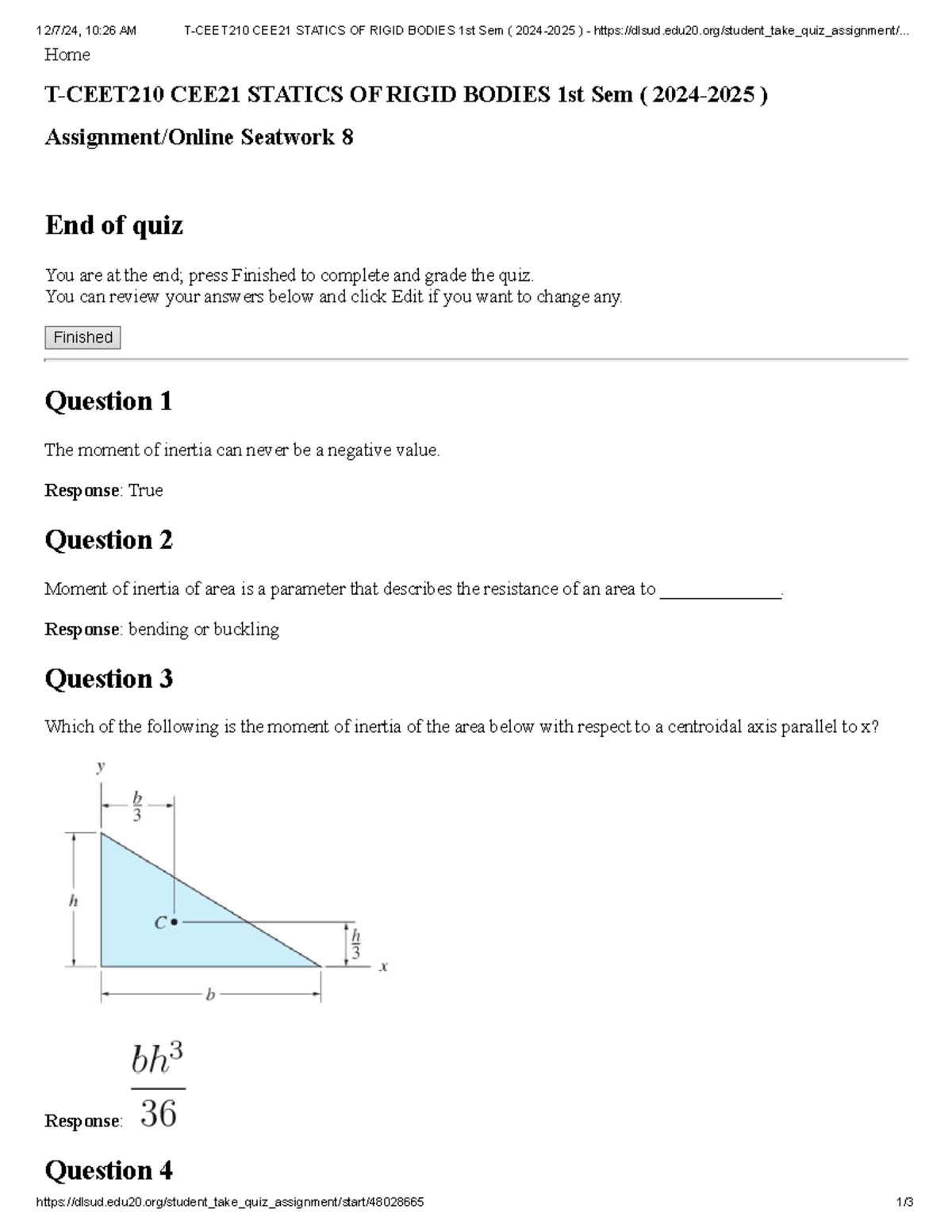 Statics Po - Enabling assessment - Home T-CEET210 CEE21 STATICS OF ...