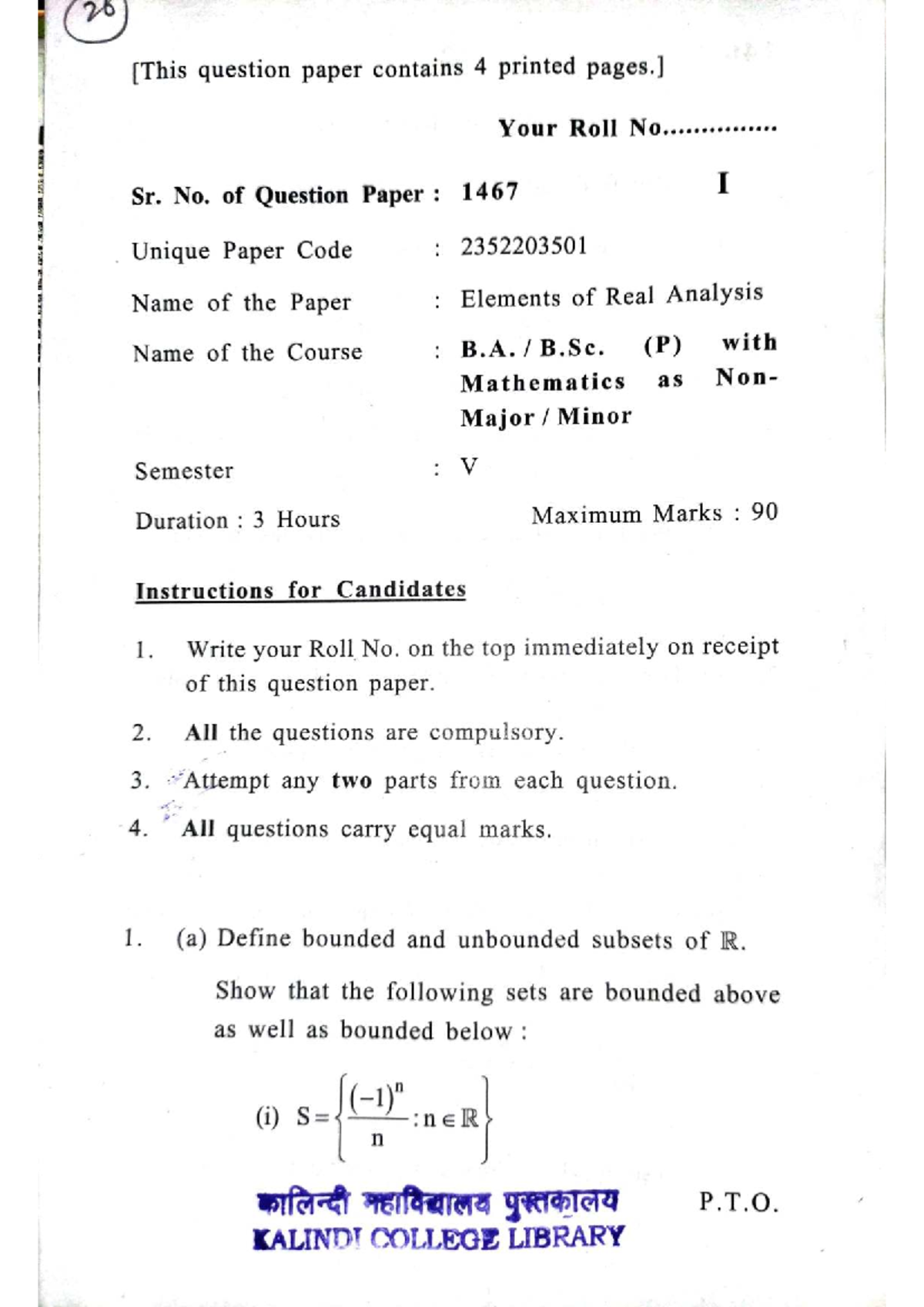 Mathspyq 5 - PYQ for Elements of Real Analysis (MATH 2352203501) - Studocu