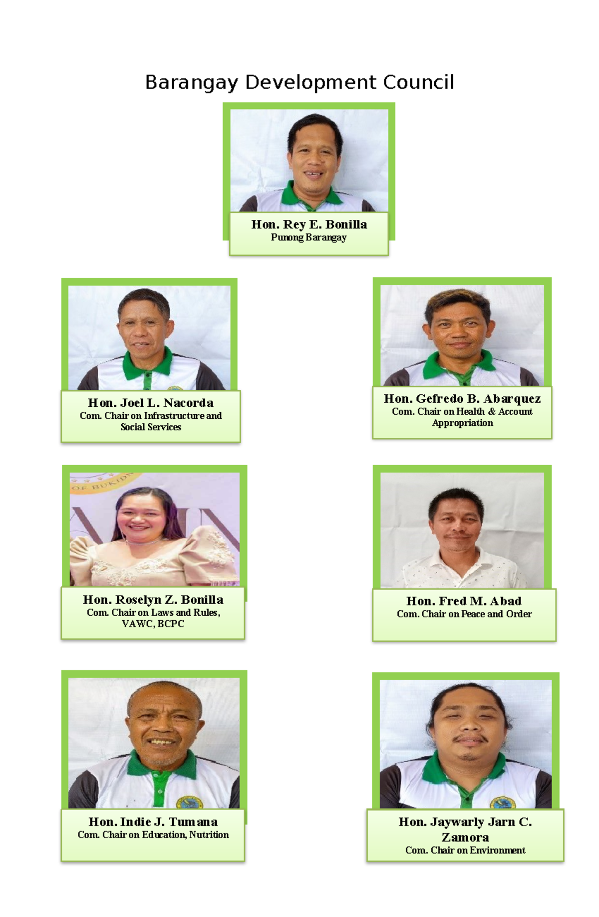 Barangay Development Council Organizational Chart BDP 2023 - Studocu