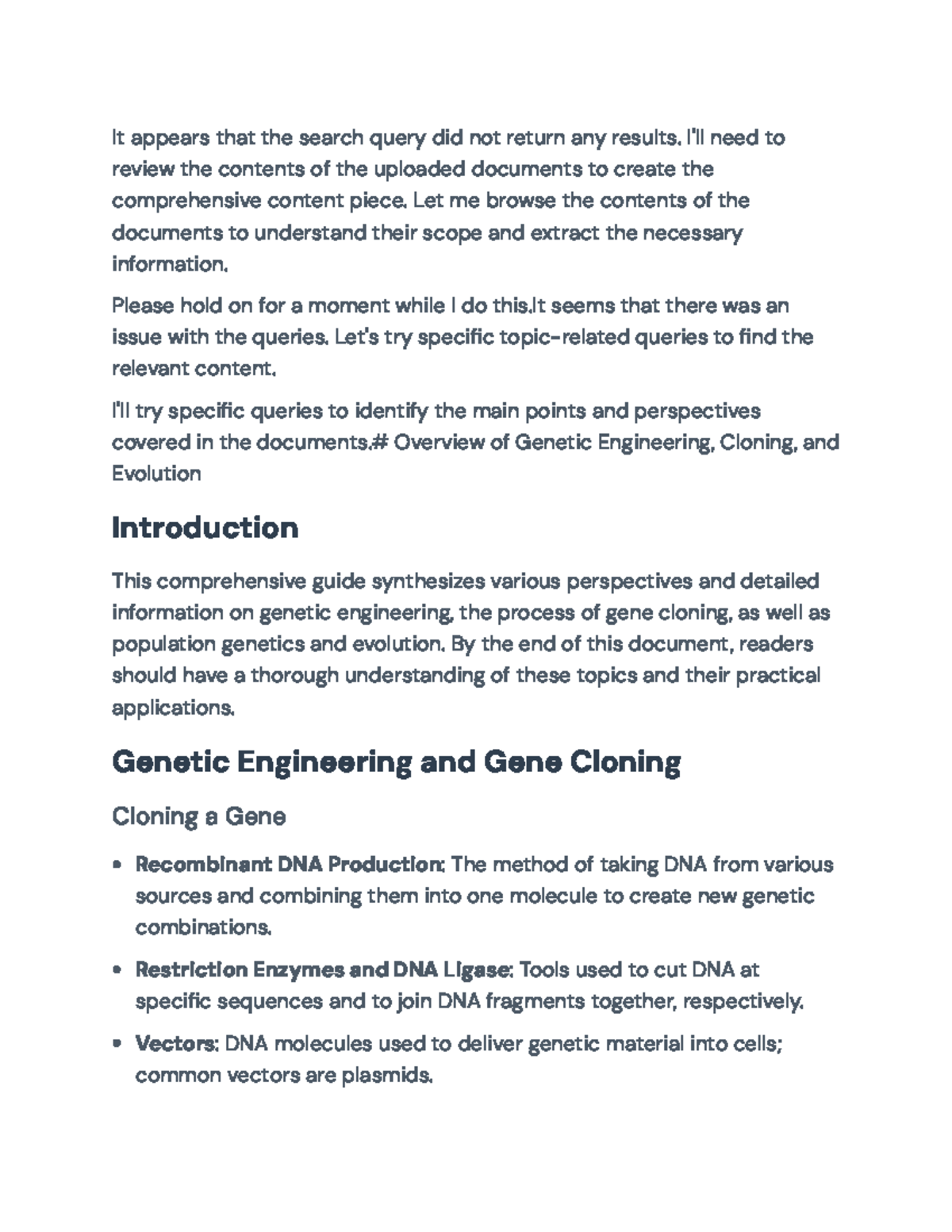 Comprehensive Guide to Genetic Engineering and Evolutionary Biology ...