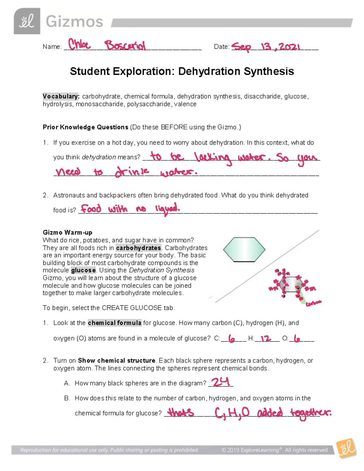 Dehydration Synthesis Exploration: A Guide for SE Students - Studocu