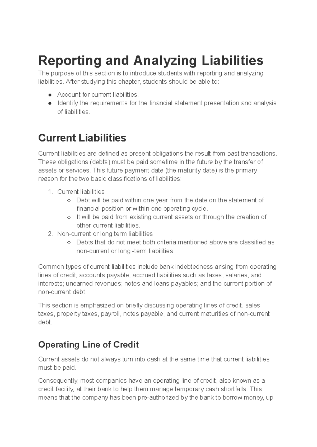 Acct1220 #7 - Reporting and Analyzing Current Liabilities Lecture Notes ...