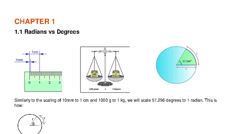 CHAPTER 1 SECTION 1: Radians vs Degrees - MEM11A, CMA11A, EMA115C - Studocu