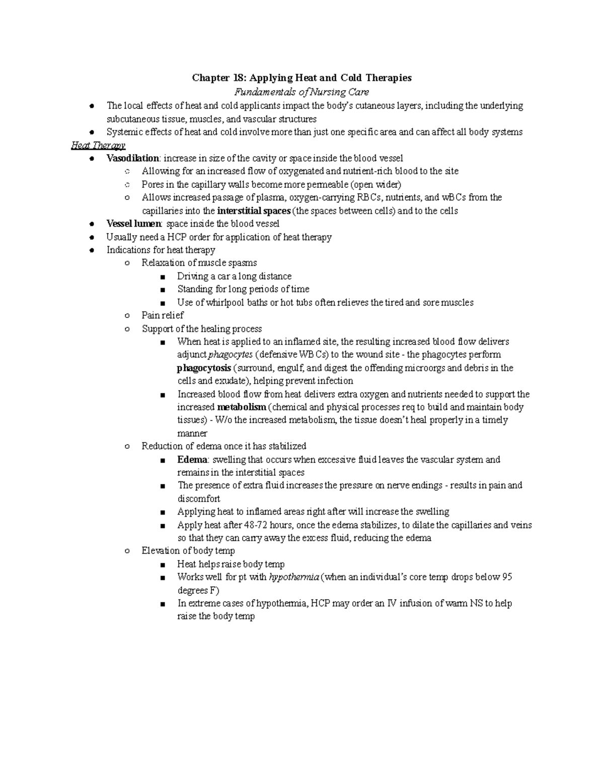 Chapter 18 Applying Heat and Cold Therapies - Chapter 18: Applying Heat ...