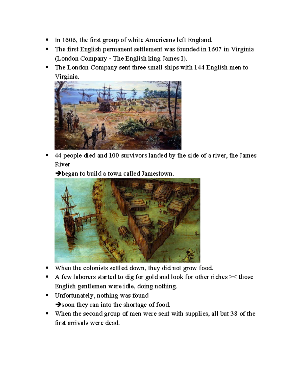 P3 - The first white settlers - In 1606, the first group of white ...
