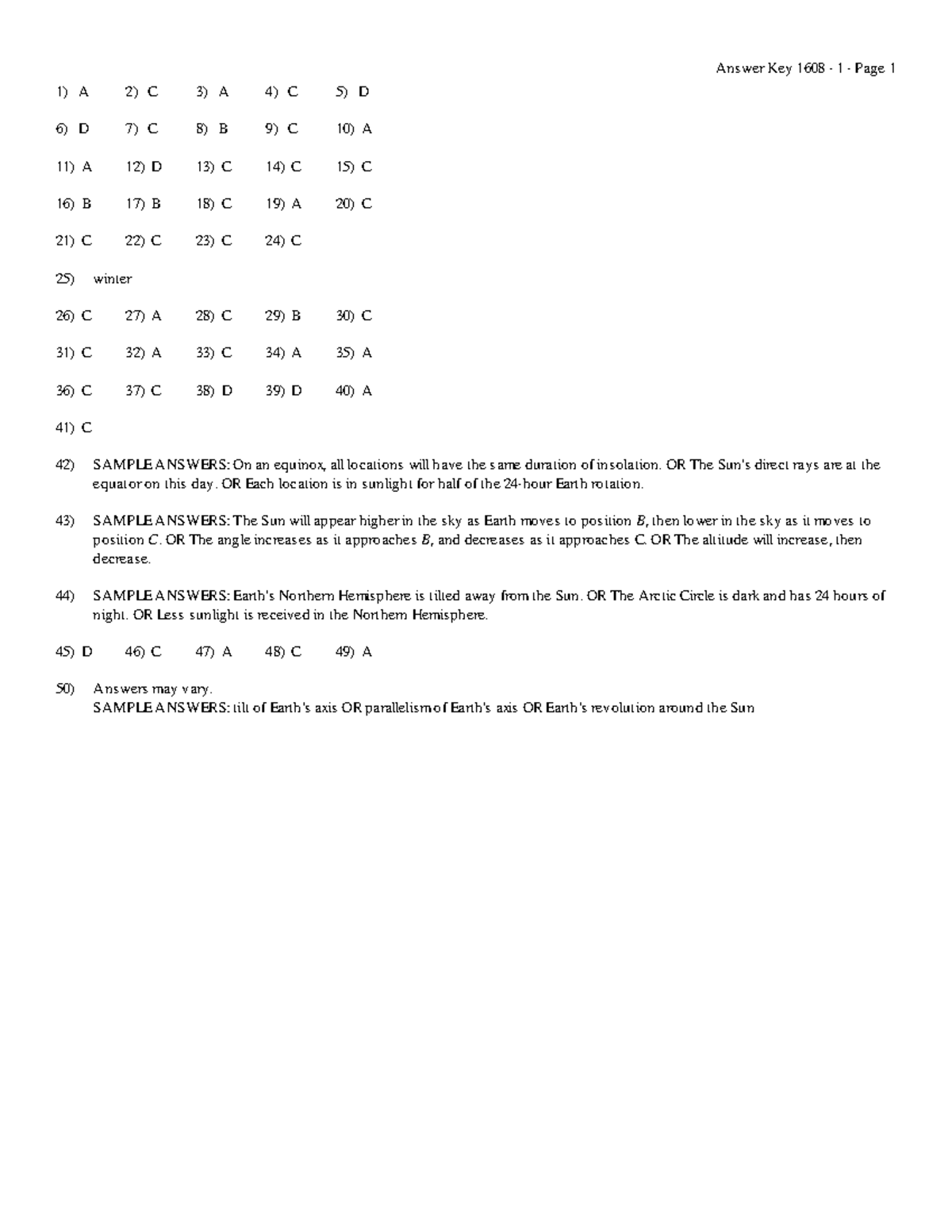Seasons Revision Answer Key - Joshua Smith - Studocu