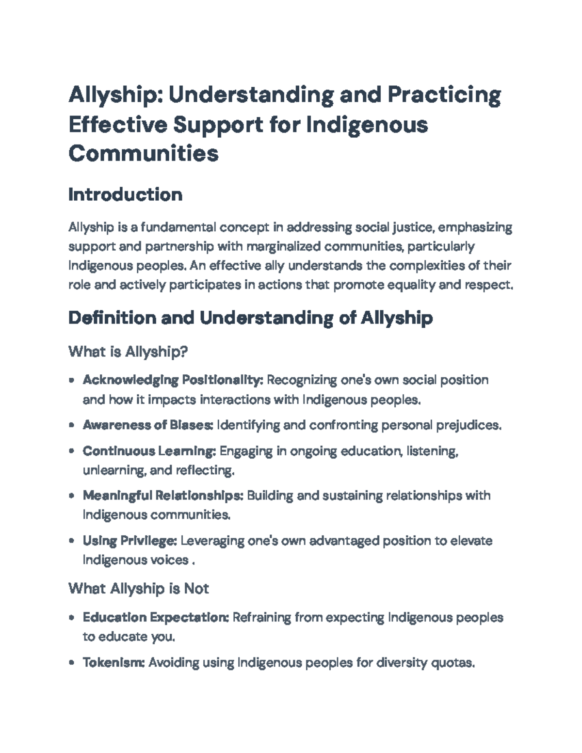 Understanding Allyship: Effective Support for Indigenous Communities ...